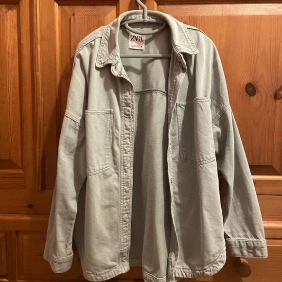 Zara | Jackets & Coats | Zara Denim Shirtshacket | Poshmark